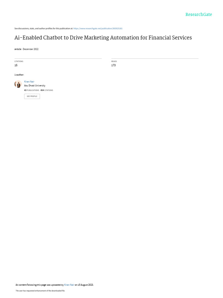 2021 - AI-Enabled Chatbot To Drive Marketing Automation For Financial ...