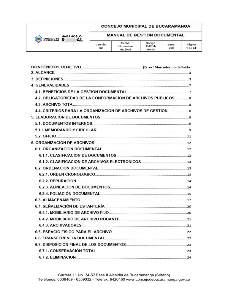Gadm-Ma-01 Manual de Gestion Documental | PDF | Gestión de registros | Documento