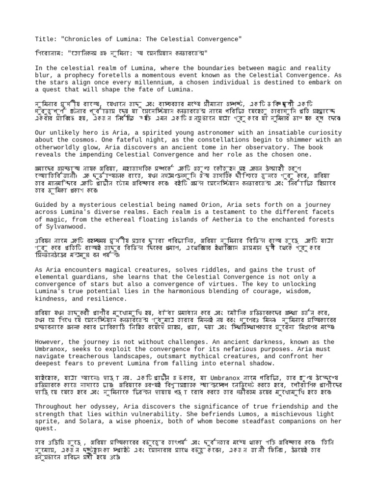 Chronicles of Lumina The Celestial Convergence | PDF