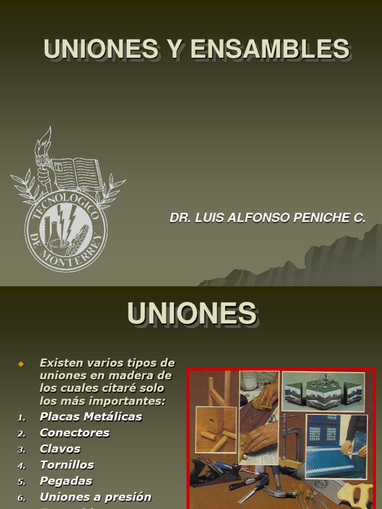 Tema Ensambles y Uniones | PDF | Tornillo | Mueble