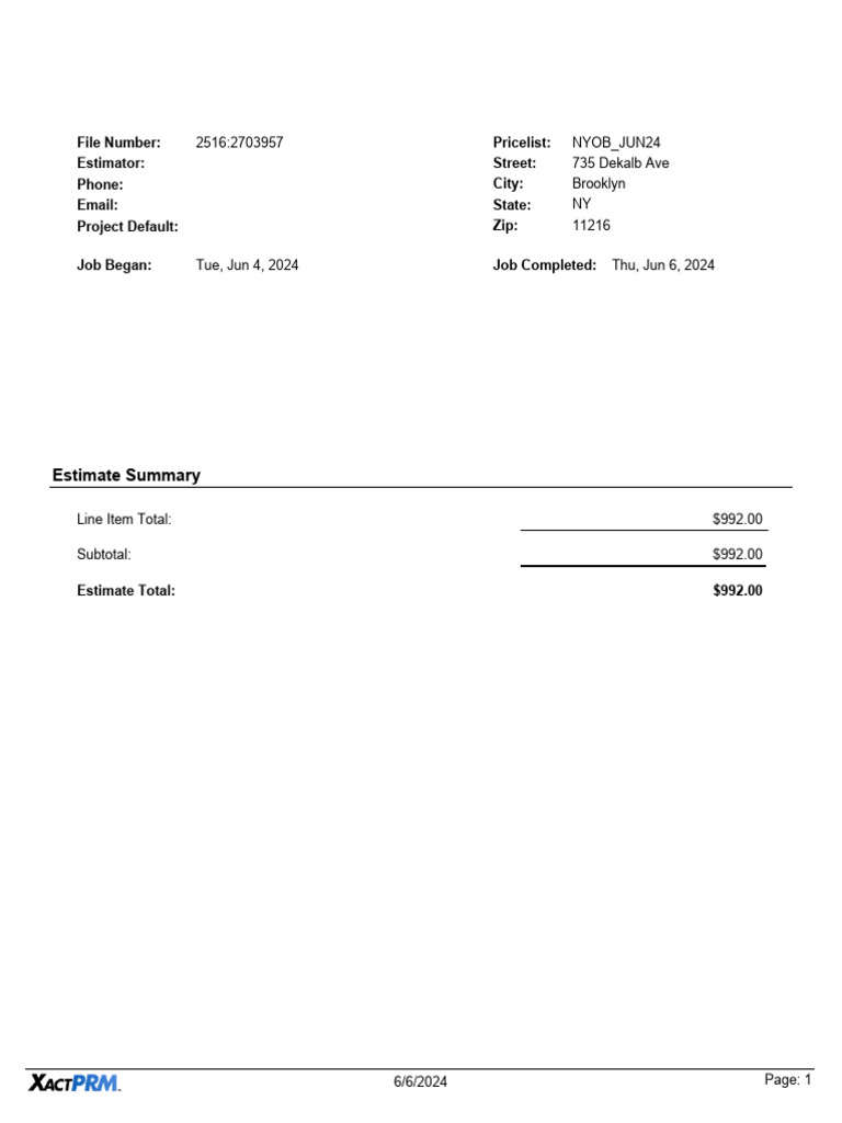 XactPRM Final Draft PRP | PDF