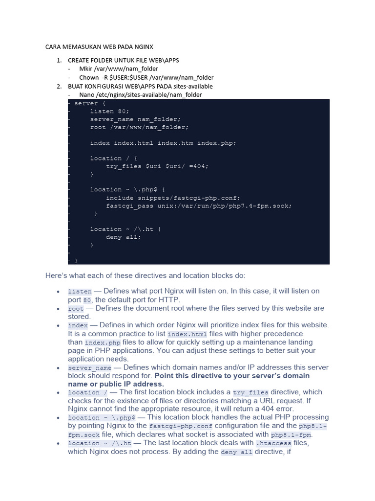 Cara Memasukan Web Pada Nginx | PDF | World Wide Web | Internet & Web