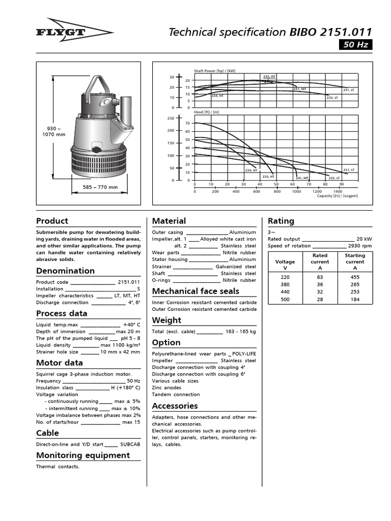 Flygt BIBO 2151 English | PDF | Corrosion | Electrical Engineering