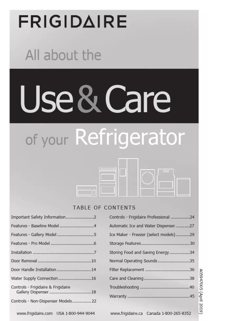 Frigidaire Refrigerator User Guide | PDF | Refrigerator ...