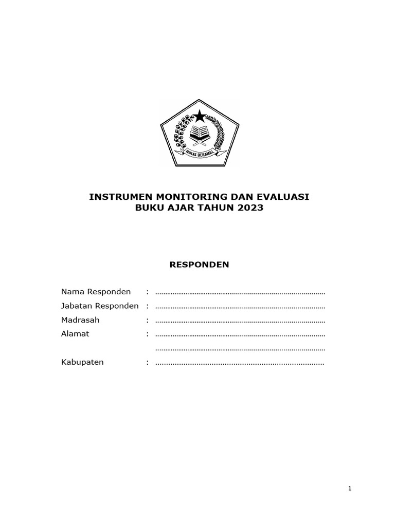 Instrumen Monev Buku Ajar | PDF