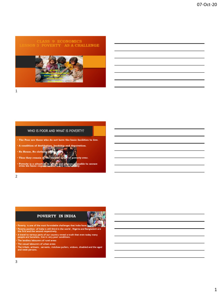 Class 9 ECO POVERTY MODULE 1 | PDF | Poverty | Poverty & Homelessness