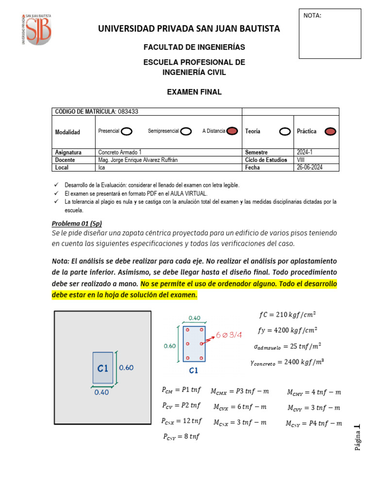 Exfinal Ca1 Upsjb 2024-1 | PDF