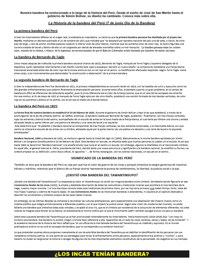Bandera Del Peru. | PDF | Imperio Inca | Perú