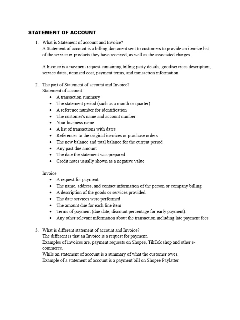 STATEMENT OF ACCOUNT | PDF