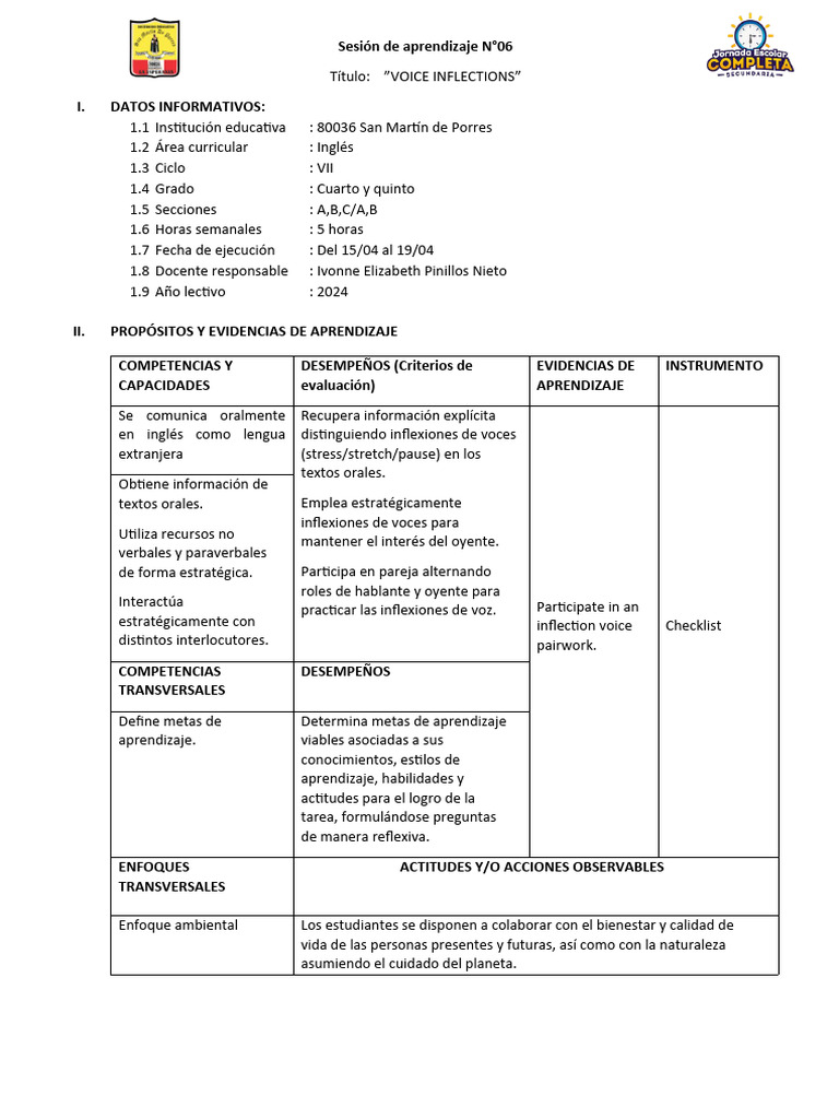 Lesson 6 Voice Inflections | PDF | Aprendizaje | Conceptos psicologicos