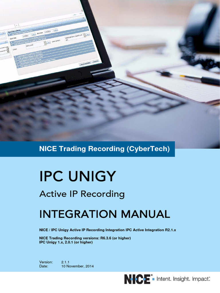 NICE - IPC Unigy Active IP Integration Manual 2.1.1 | PDF | Session Initiation Protocol ...