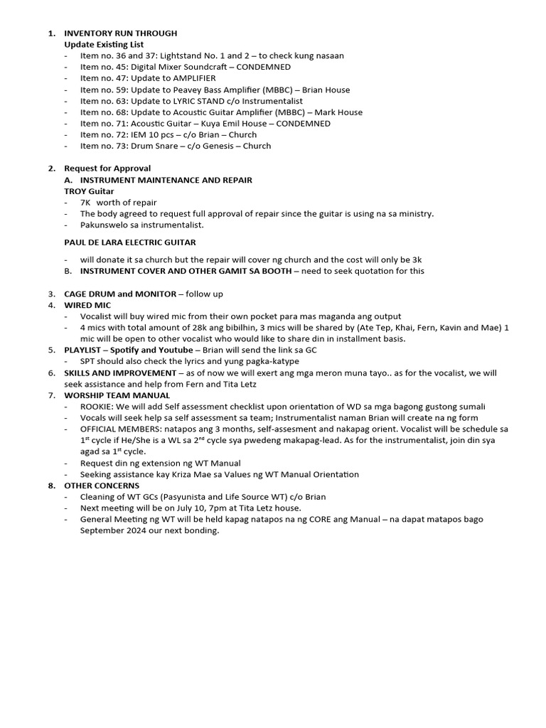 Inventory Run Through Update Existing List: ST ND ST | PDF | Celtic Musical Instruments | Guitar ...