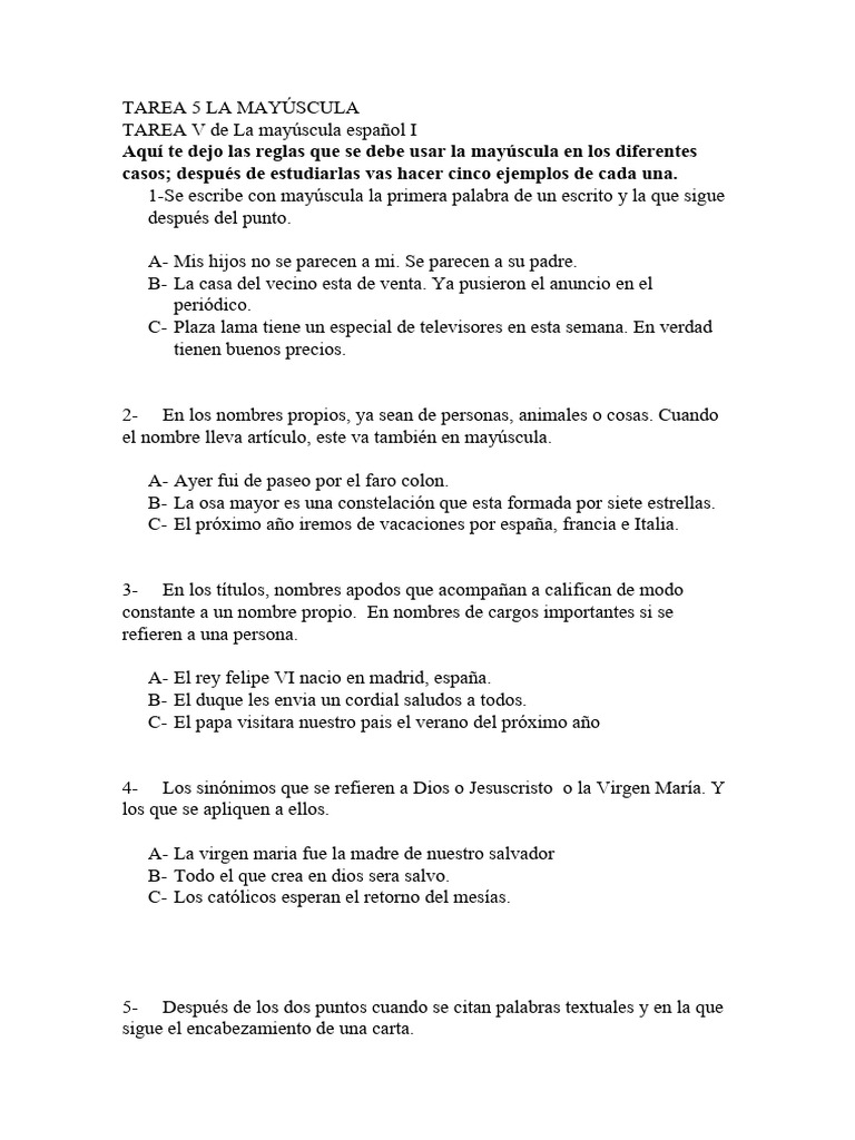 Reglas de Uso de la Mayúscula en Español | PDF | España | Lingüística