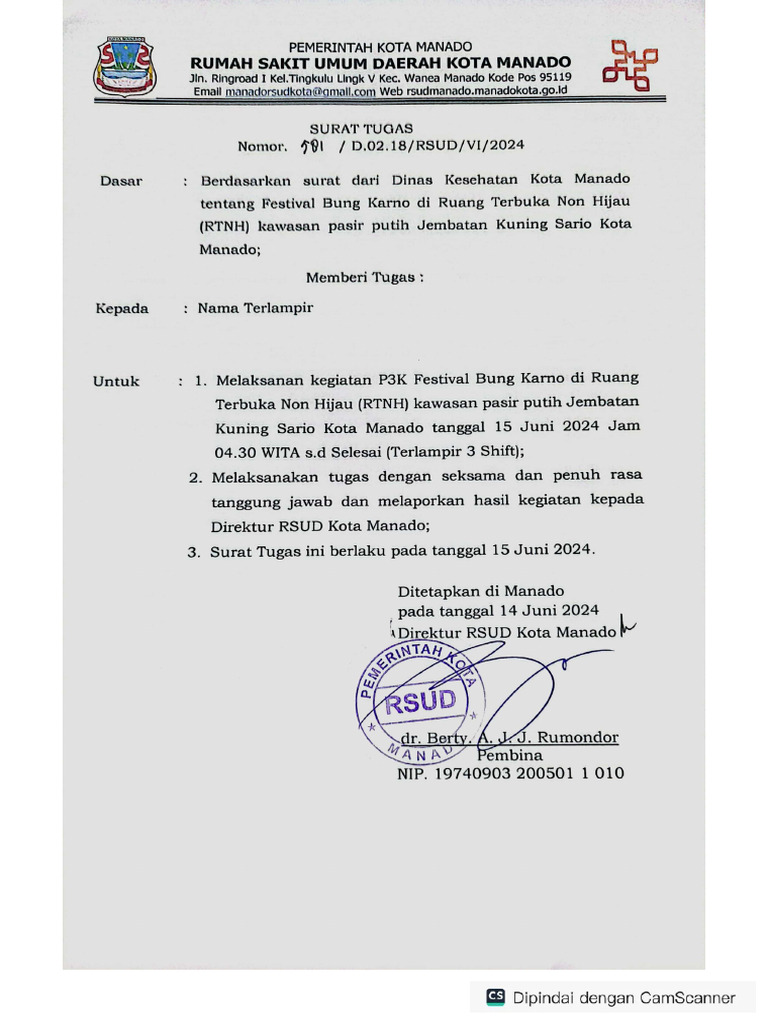 Surat Tugas Festival Bung Karno | PDF Surat Tugas Festival Bung Karno | PDF