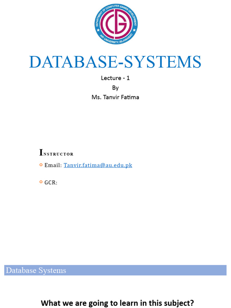 1st Week Database-systems | PDF | Databases | Database Design 1st Week Database-systems | PDF | Databases | Database Design
