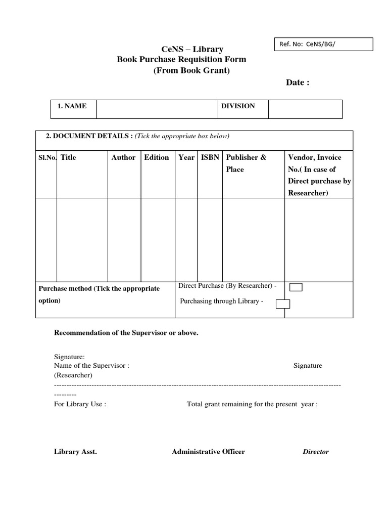 Book Grant Form | PDF