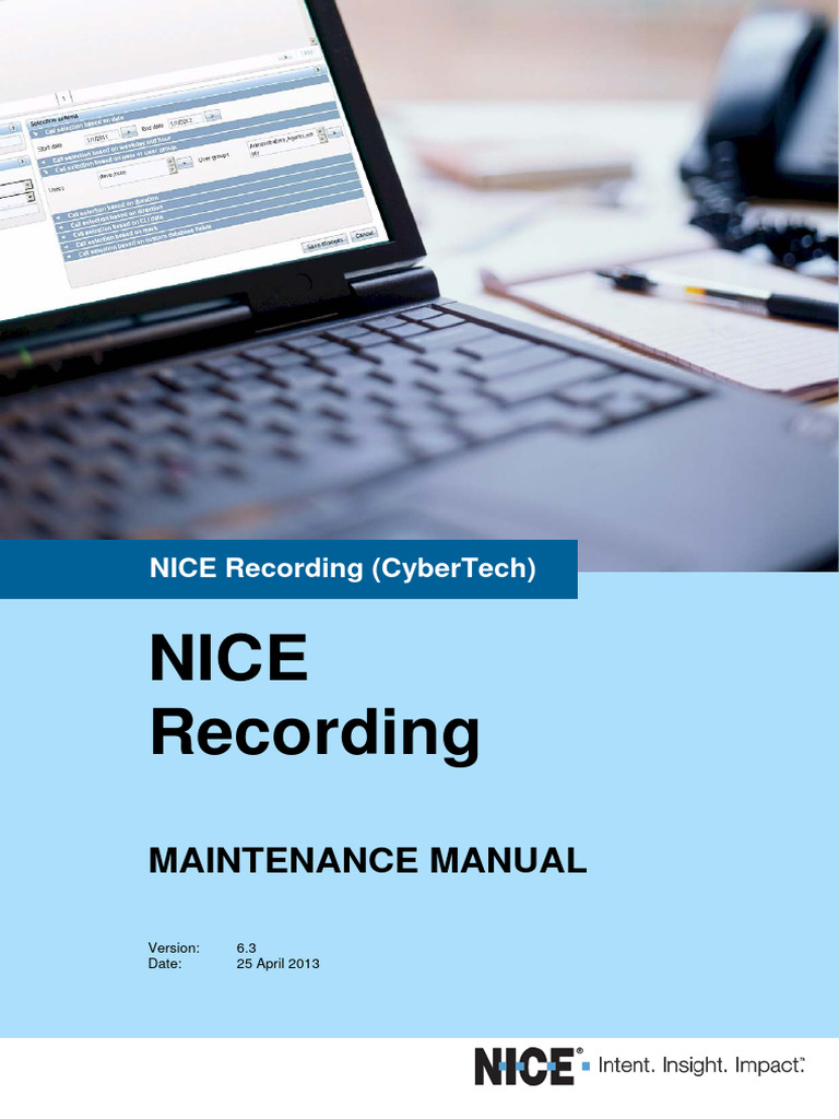 NICE Recording 6.3 - Maintenance Manual | Download Free PDF | Login ...