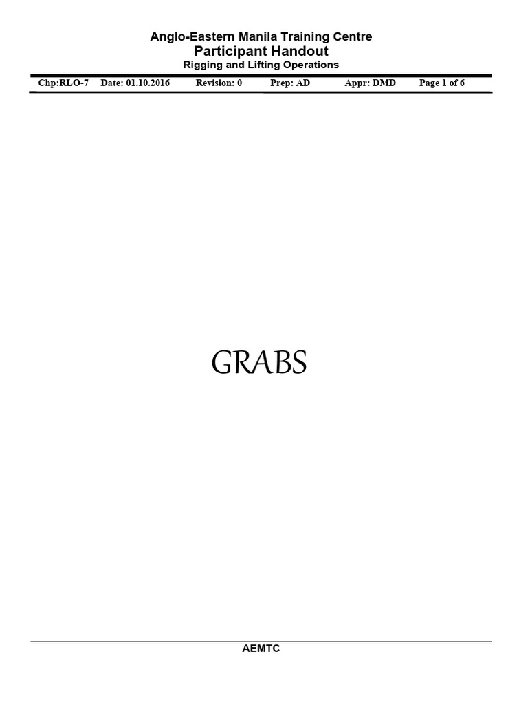 Chapt. 07 Grabs | PDF | Crane (Machine) | Cargo