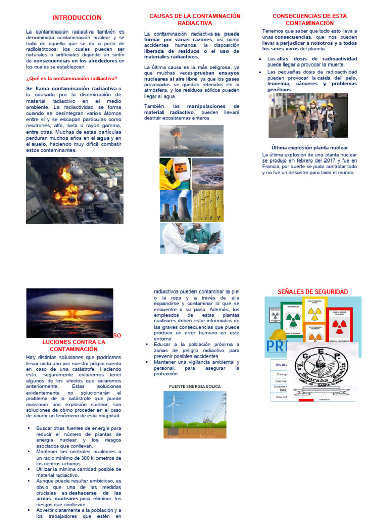 TRIPTICO Contaminacion Radioactivo | PDF | Contaminación ...