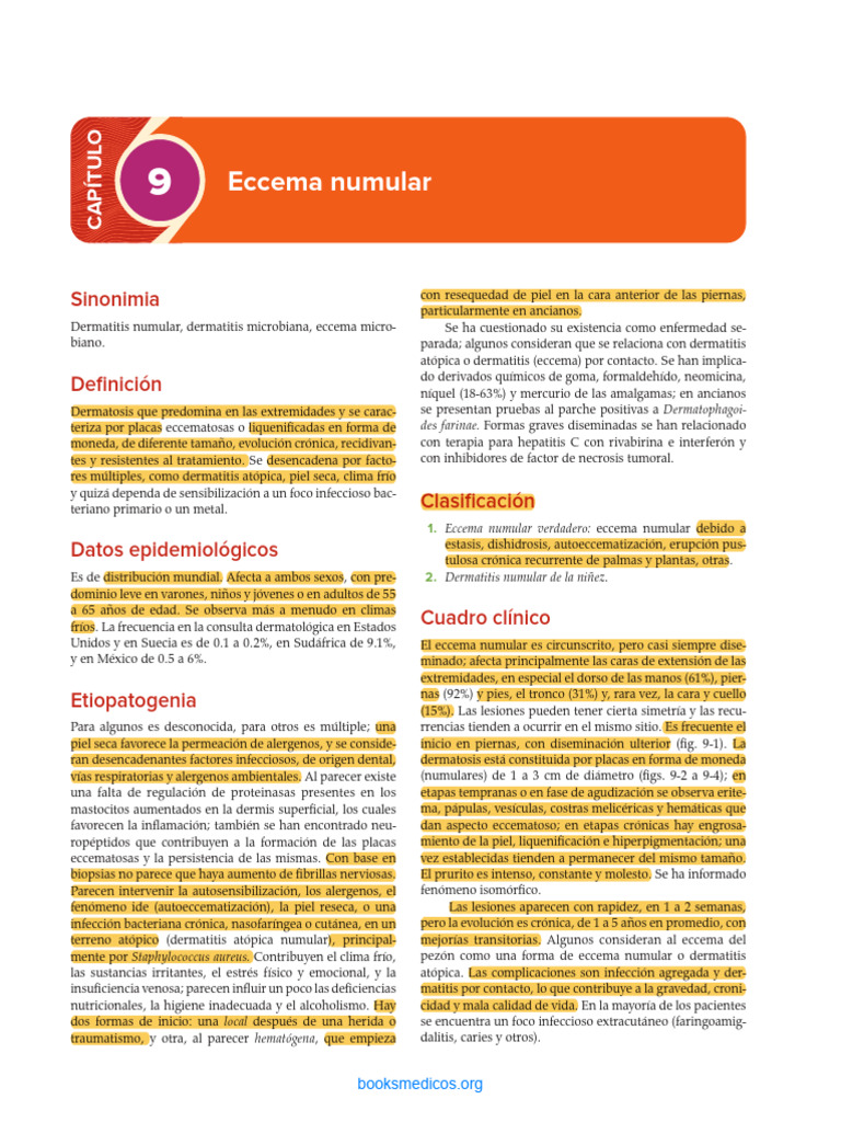 Eccema Numular Cap 9 | PDF | Causas de la muerte | Condiciones cutáneas
