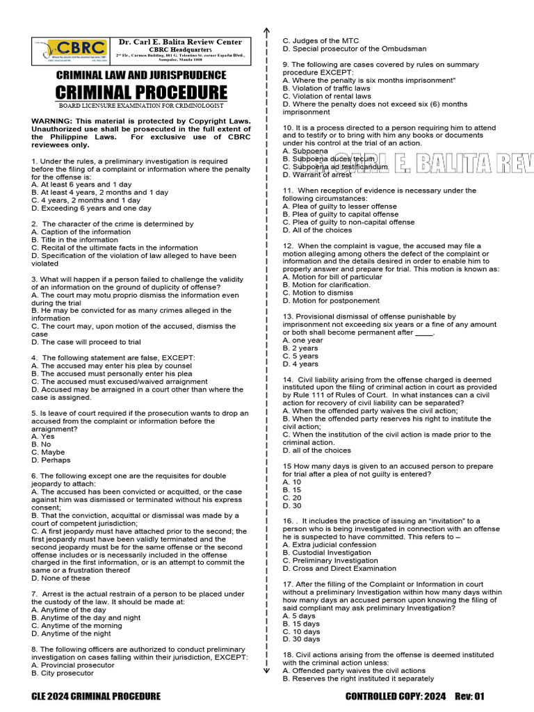 CRIMPRO | PDF | Acquittal | Prosecutor