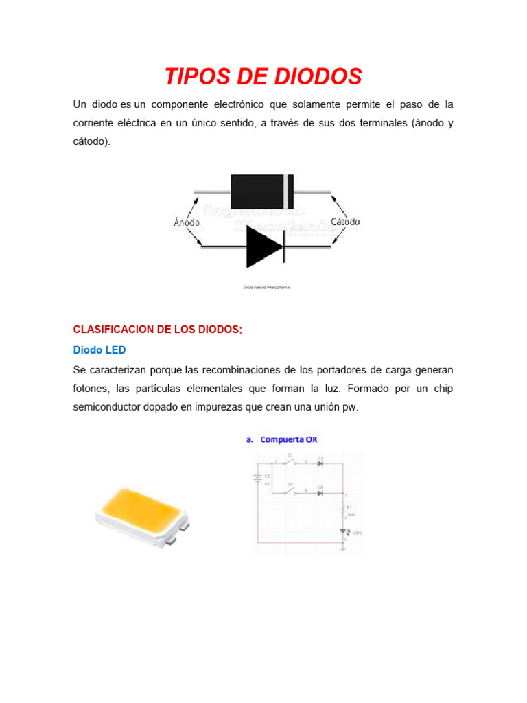 Tipos de Diodos | PDF | Diodo | Diodo emisor de luz