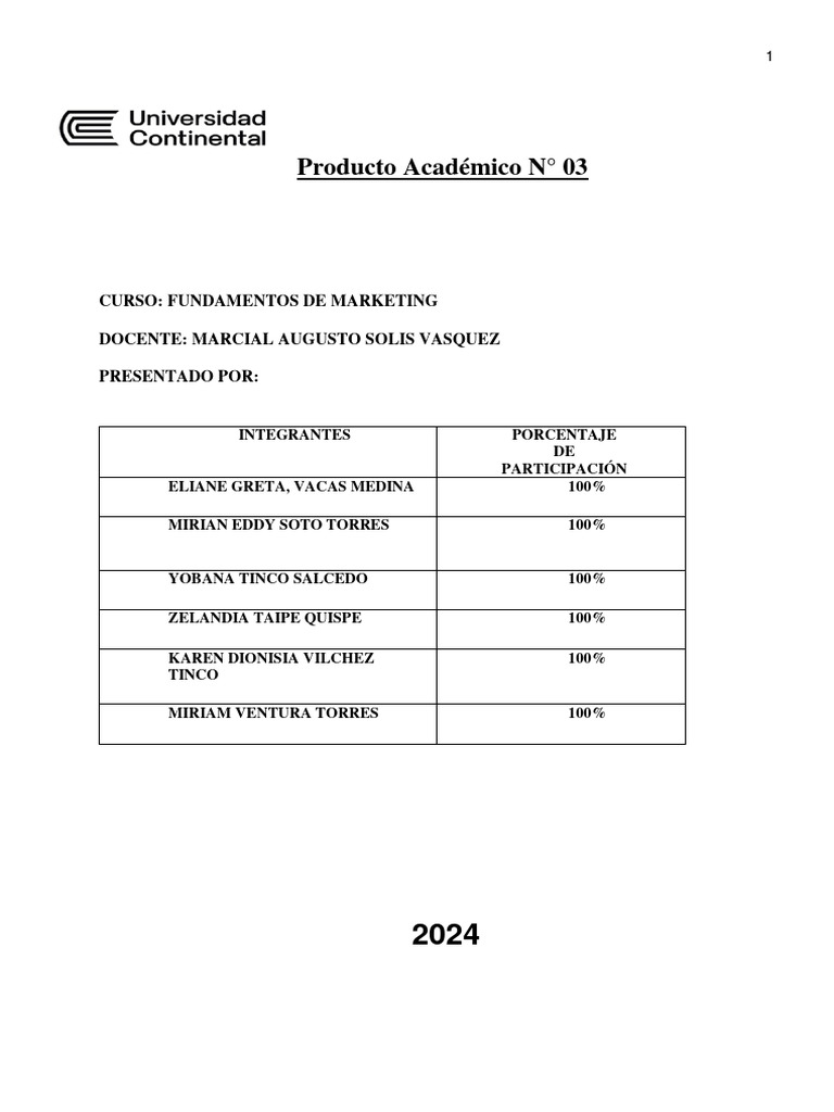 GrupoGloria PA3. | PDF | Marketing | Comportamiento