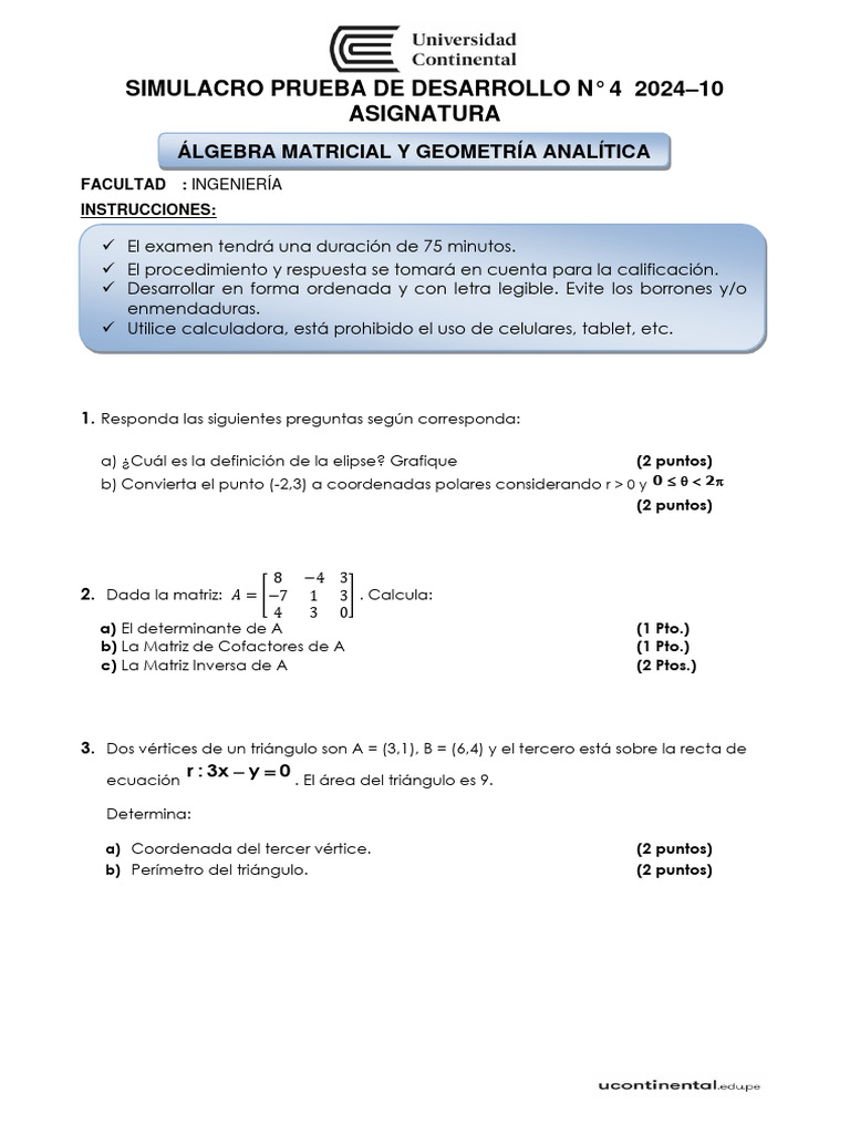 Simulacro Prueba de Desarrollo #4 2024-10 | PDF
