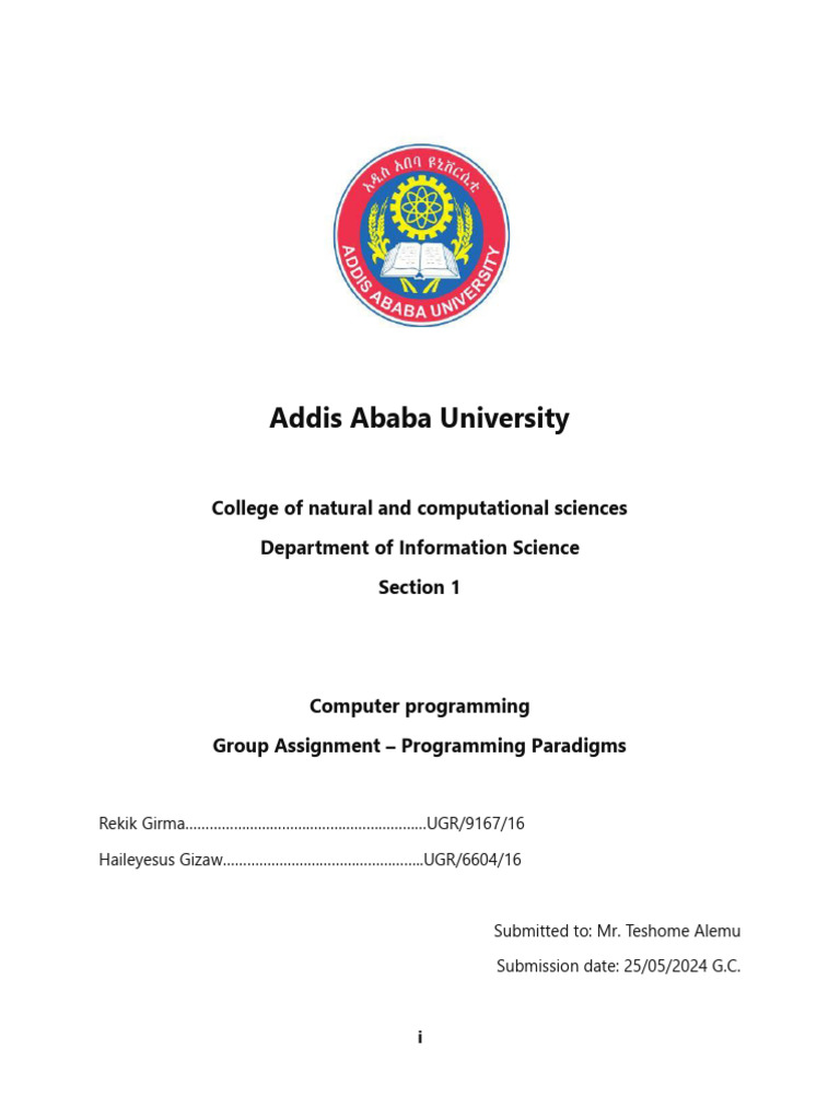 Programming Paradigms- Rekik & Haileyesus | Download Free PDF | Object Oriented Programming ...