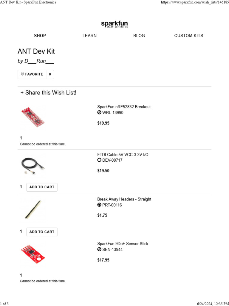 ANT Dev Kit - SparkFun Electronics | PDF | Electrical Engineering ...