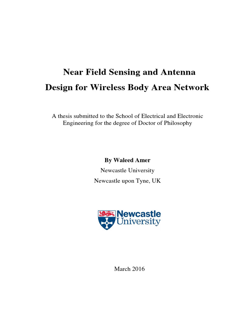 Near Field Sensing and Antenna Design For Wireless Body Area Network ...