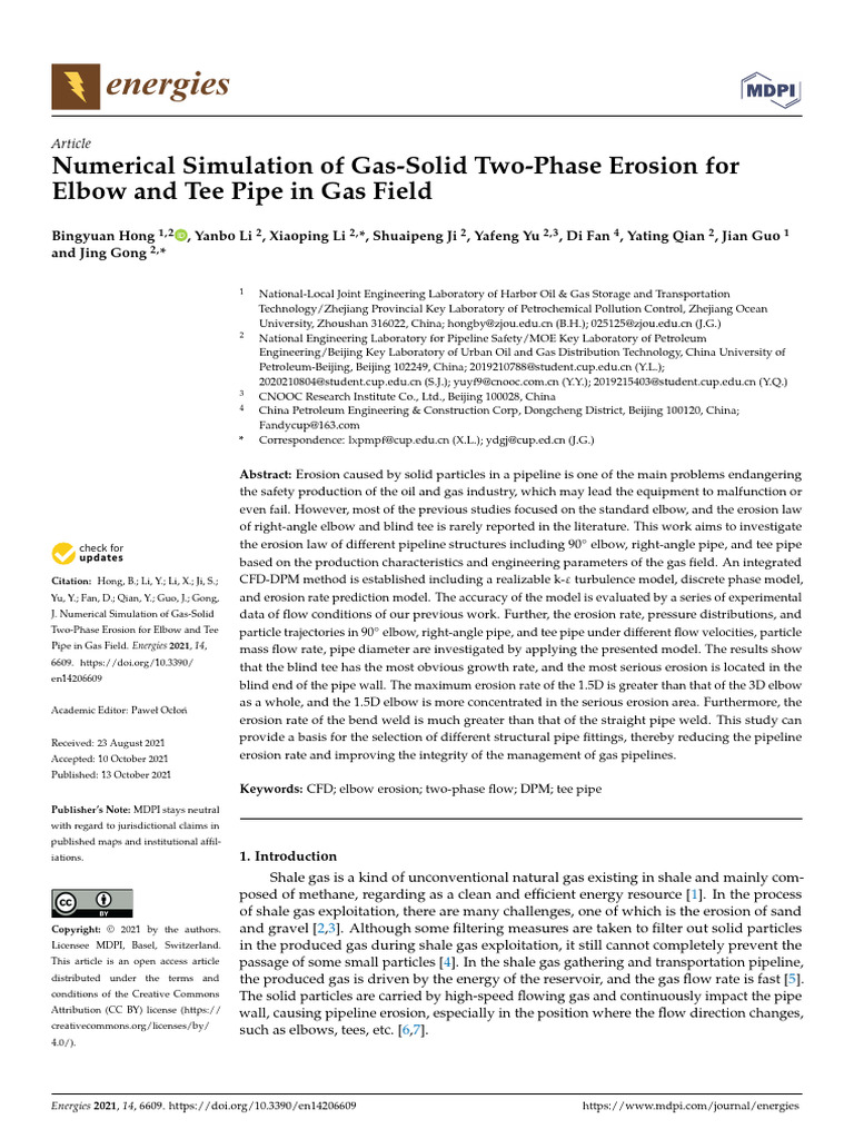 Numerical Simulation of Gas-Solid Two-Phase Erosio | PDF | Fluid Dynamics | Turbulence