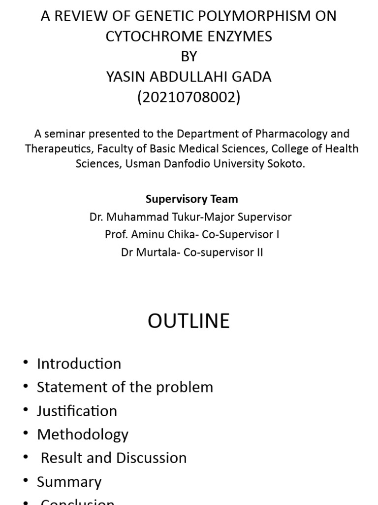 A Review of Genetic Polymorphism On Cytochrome Enzymes | PDF | Single Nucleotide Polymorphism ...