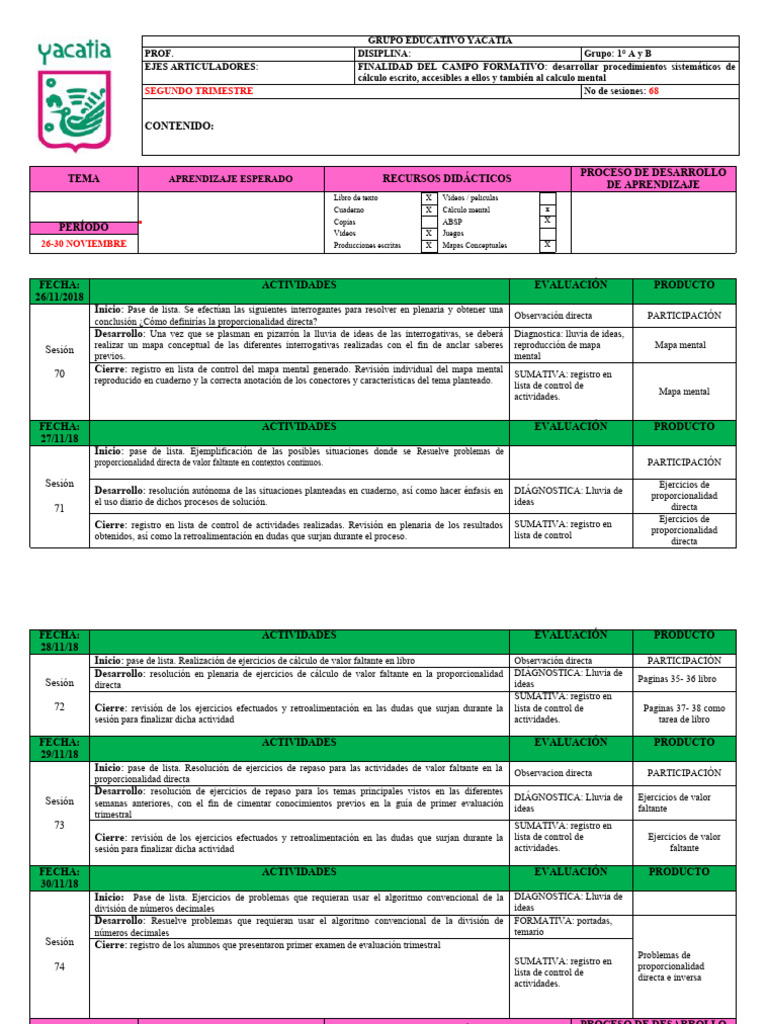 2dot Mate1 | PDF | Evaluación | Aprendizaje