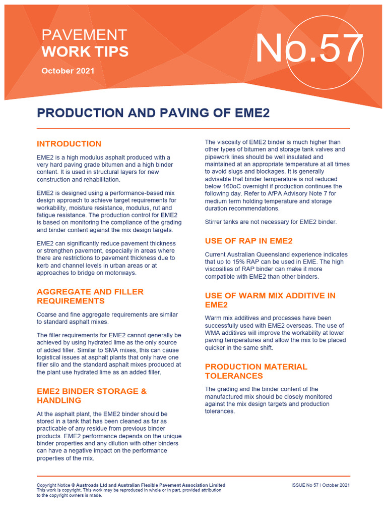 Work Tip 57 - Production - and - Paving - of - EME2 | PDF | Road ...