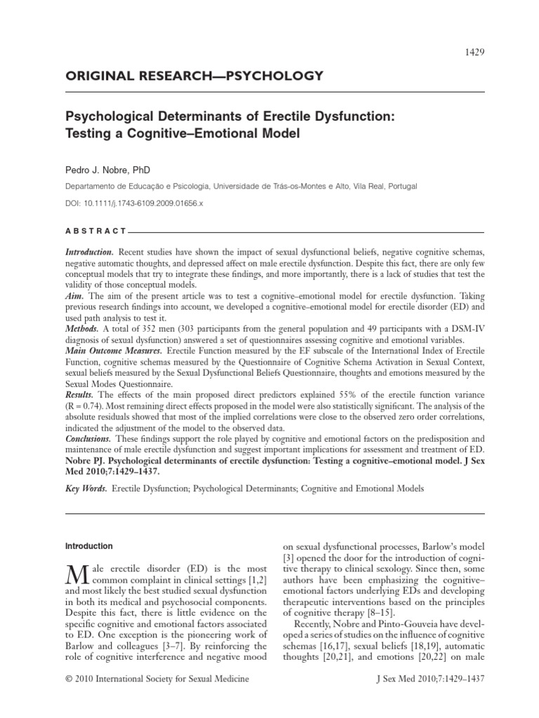 Determinantes Psicologicos de Disfunção Eretil | PDF | Sexual ...