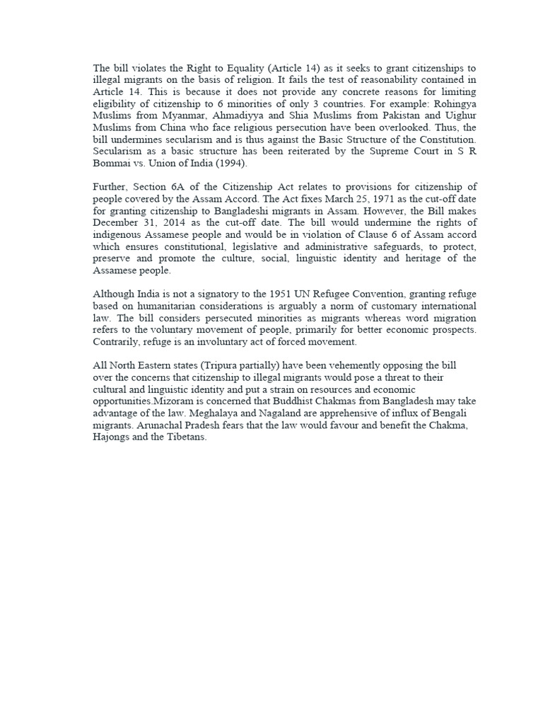 Critical Analysis of The Bill | PDF | Social Science