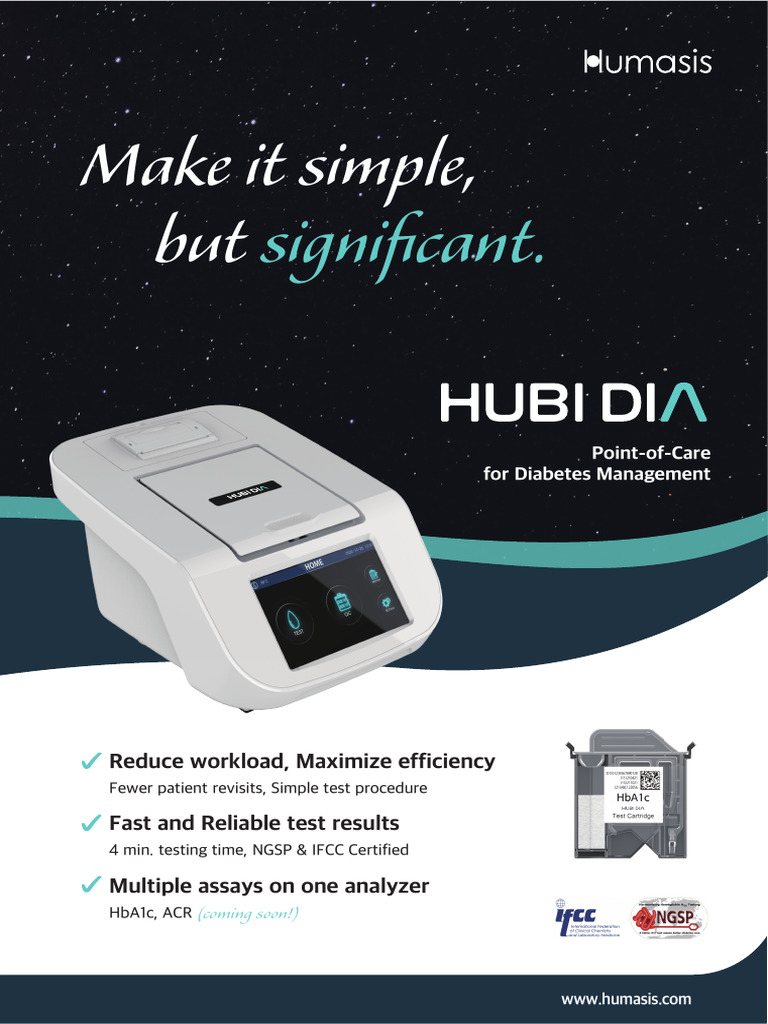 HUBI DIA - Humasis HbA1c POCT Analyzer System | PDF | Glycated ...