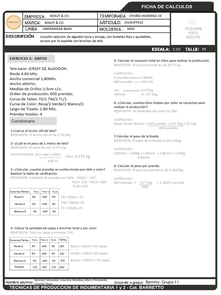 Segundo Ejercicio | PDF | Textiles