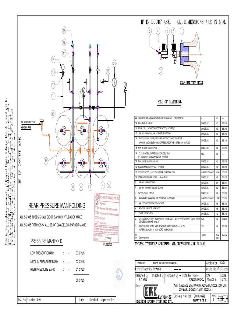 STAT. CASCADE (Rev. 1) 559 X 3000 LTR SHEET 3 IOCL | PDF | Pipe (Fluid ...