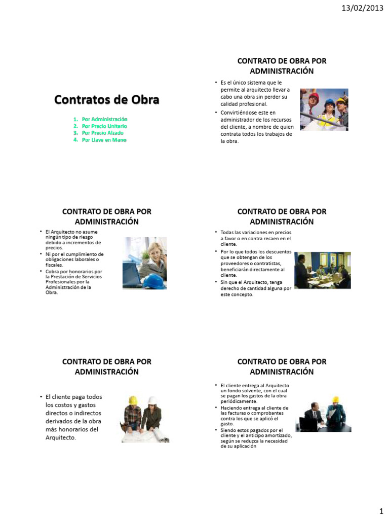 clase_contratos_de_obra | PDF | Arquitecto | Precios