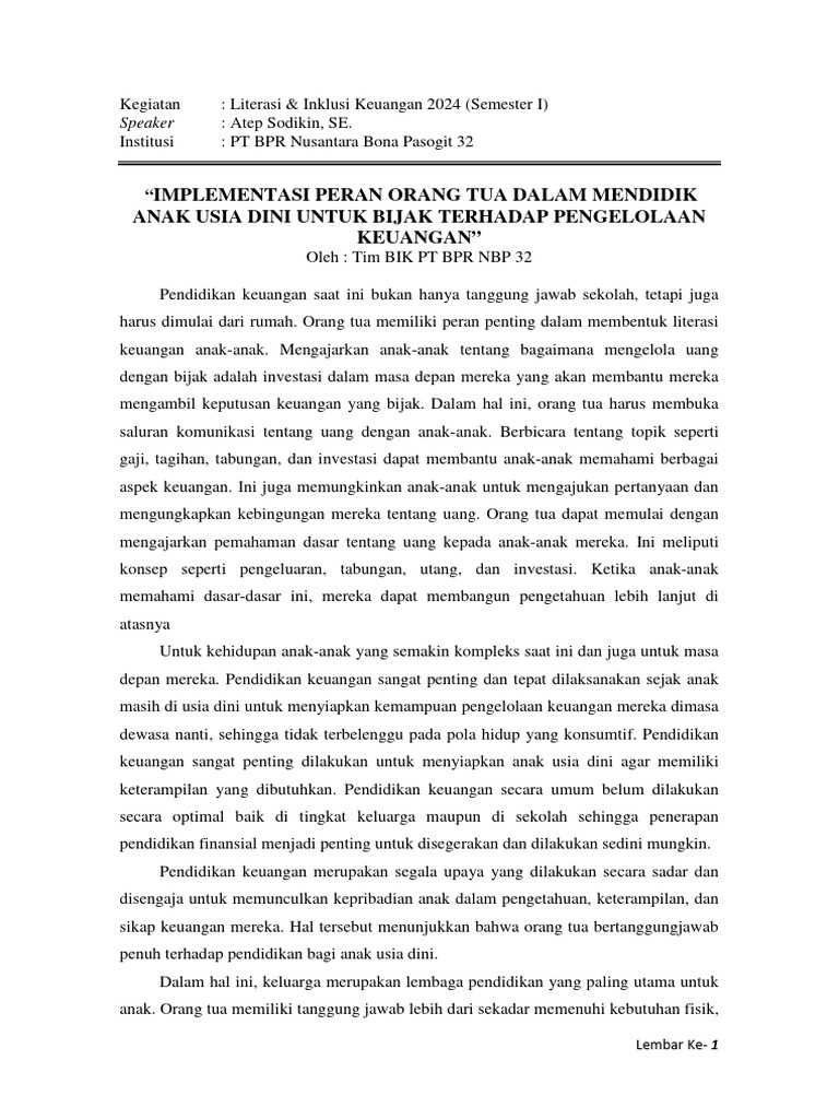 Materi Bik SMT 1 2024 | PDF