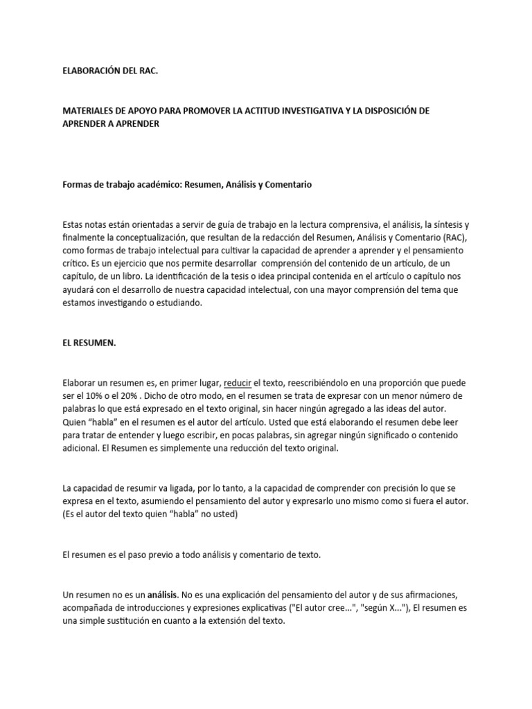 COMO ELABORAR UN RAC | PDF | Superhombre | Autor