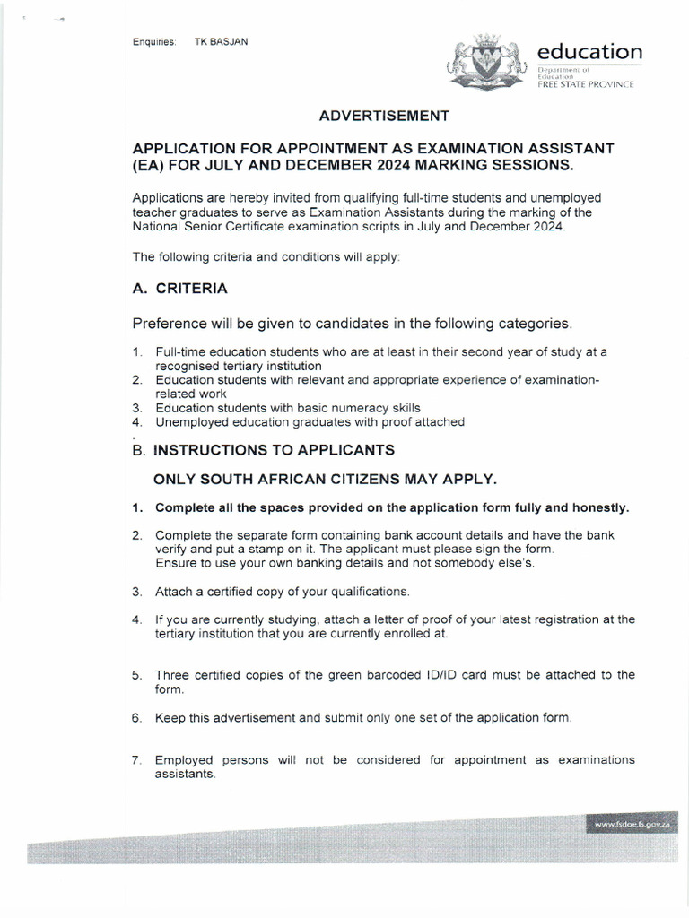 Ea Application For 2024 | PDF