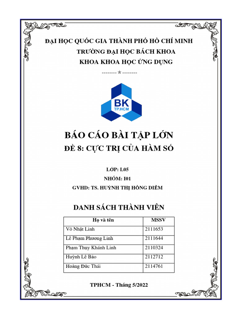 MT1005 L05 I01 Cực Trị Hàm Số | PDF