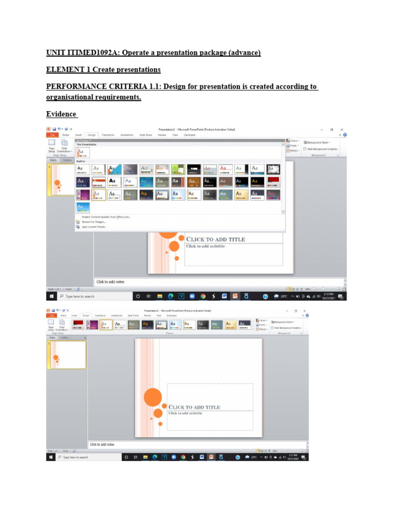 Operate A Presentation Package (Advance) | PDF