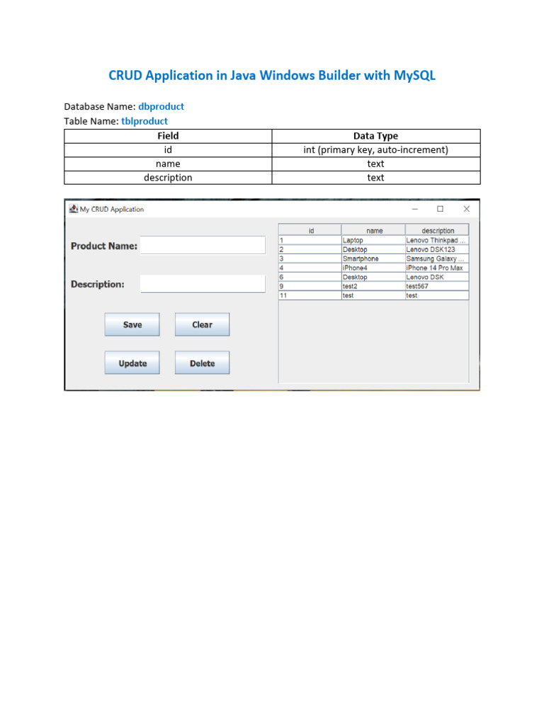 CRUD Application With MYSQL and Windows Builder 2024 | PDF | Computer Data | Computing