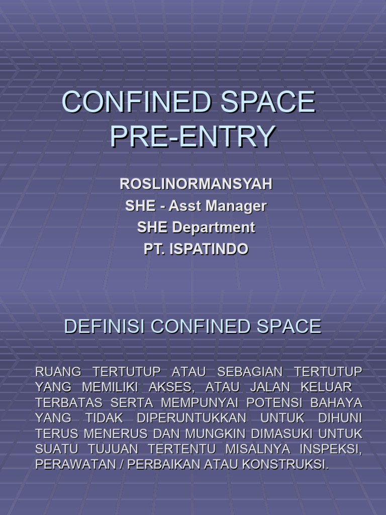 Confined Space Entry | PDF