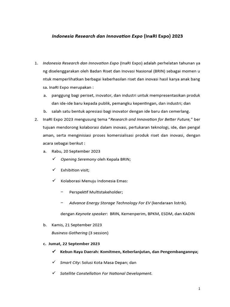 InaRI Expo 2023: Inovasi untuk Masa Depan | PDF | Seni | Sains & Matematika