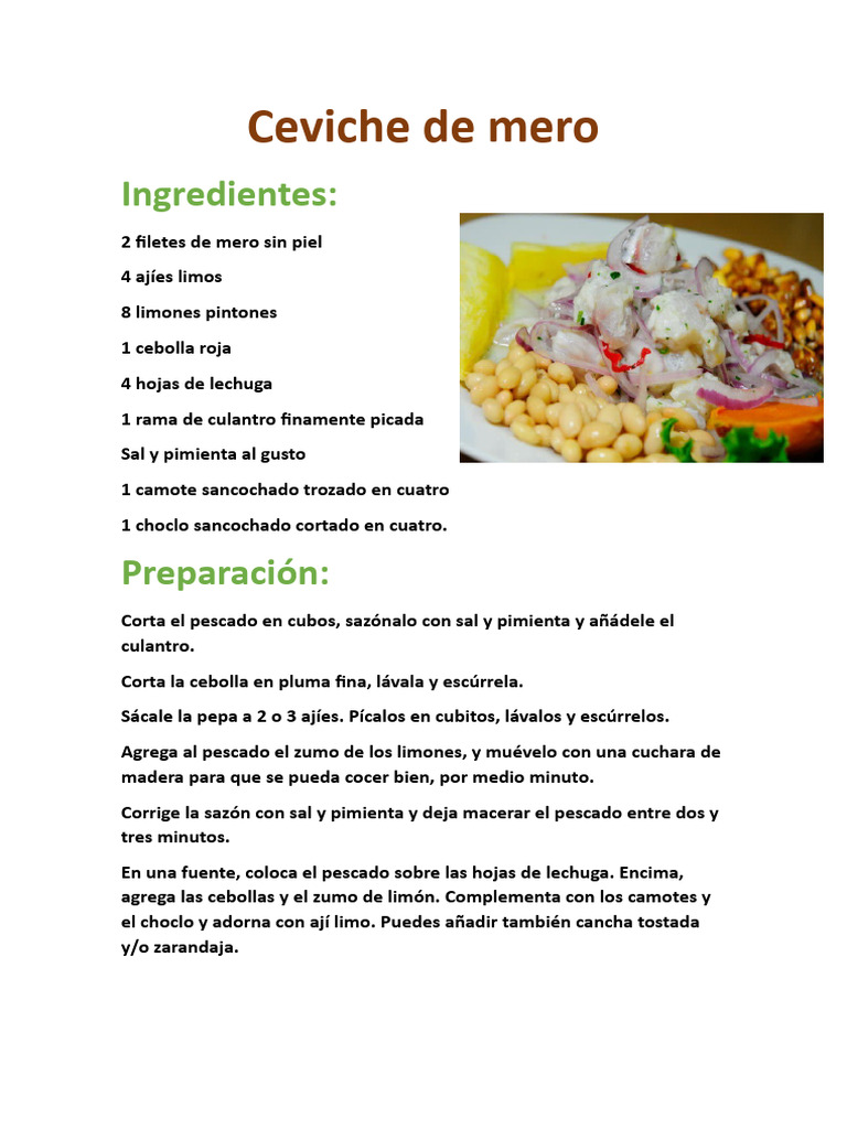 Ceviche de mero | PDF